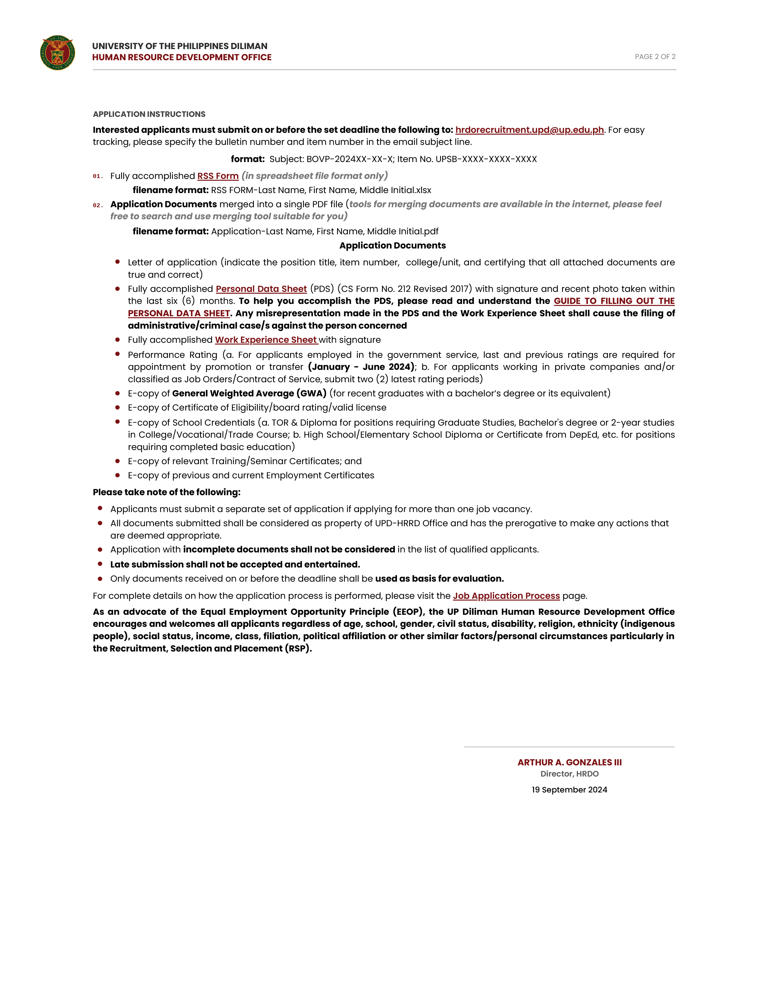 [JOB OPENING] Administrative Officer II – UPD Office for Initiatives in ...